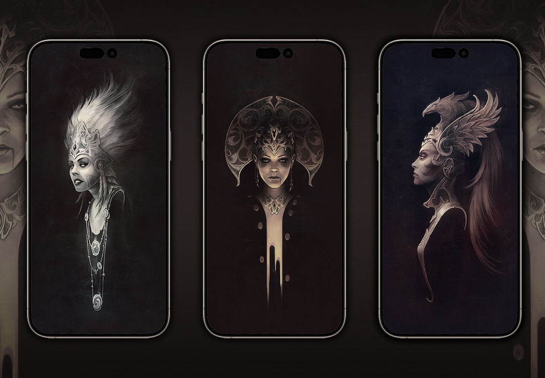 Forgotten Goddesses Aesthetic Phone Wallpaper Bundle | Fantasy Creature ...