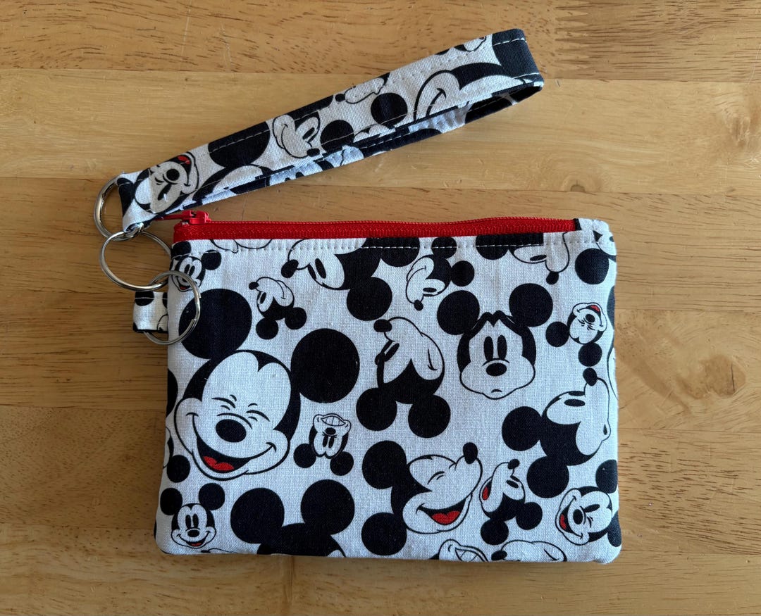 Disney Print Keyring Pouch With Matching Wristlet - Mickey Mouse - Etsy