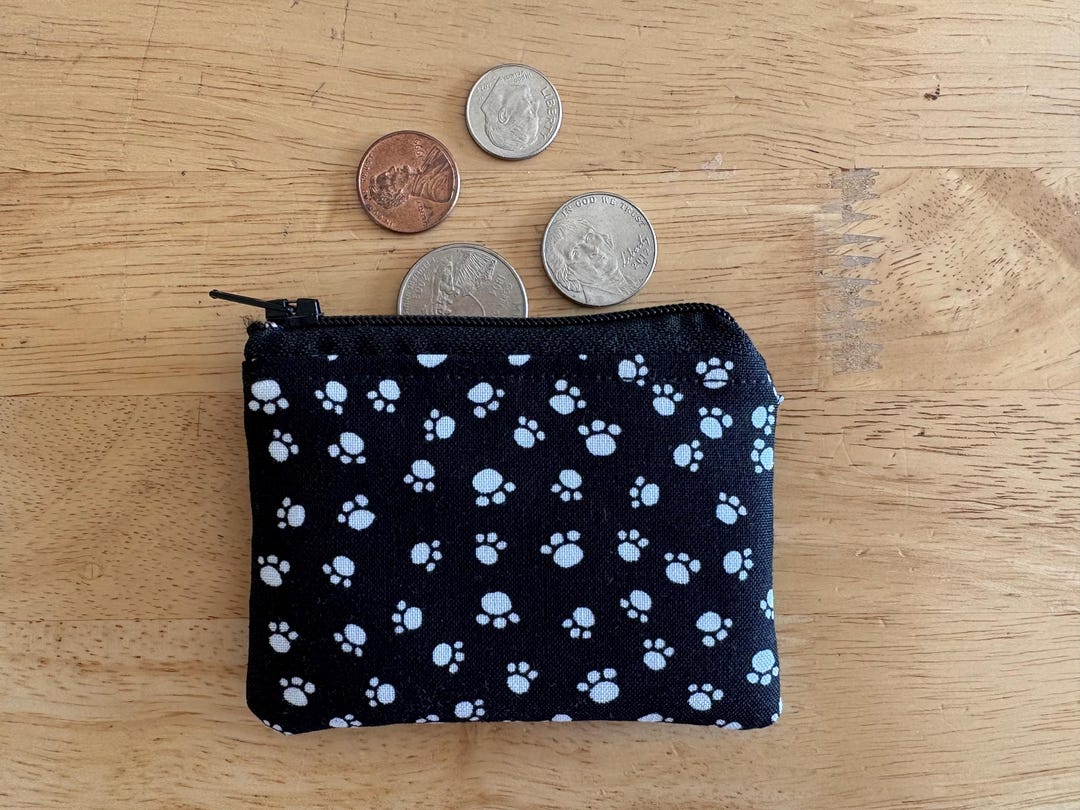 Tiny Coin Purse/mini Zipper Pouch/air Pod Case - Dog Print - Etsy