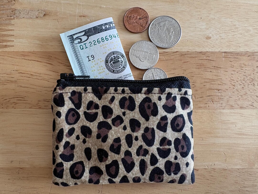 Tiny Coin Purse/mini Zipper Pouch/air Pod Case - Leopard Print - Etsy