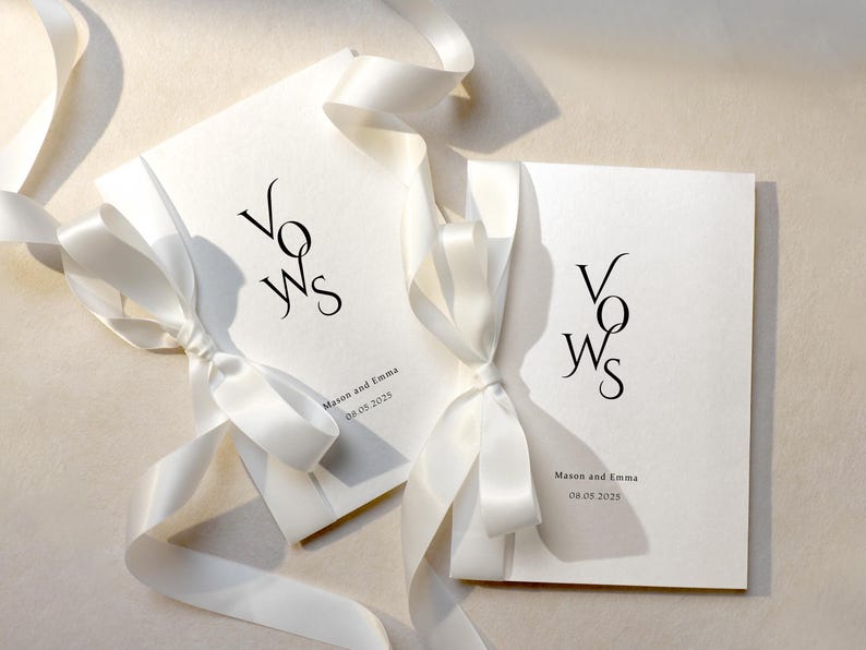 Personalized Wedding Vow Books , His and Her Vow Book With Silk Ribbon ...