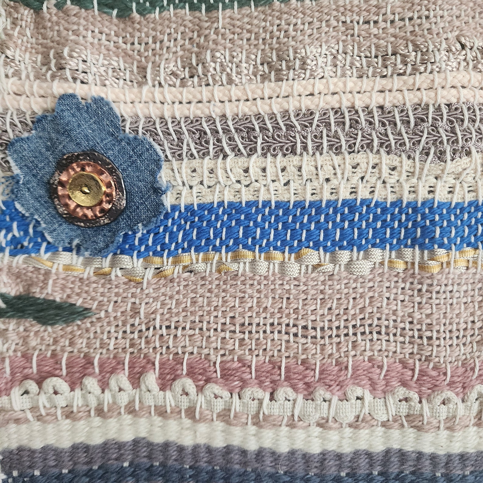 Dash of Denim. Wall Hanging With Upcycled Denim and Buttons. Boho ...