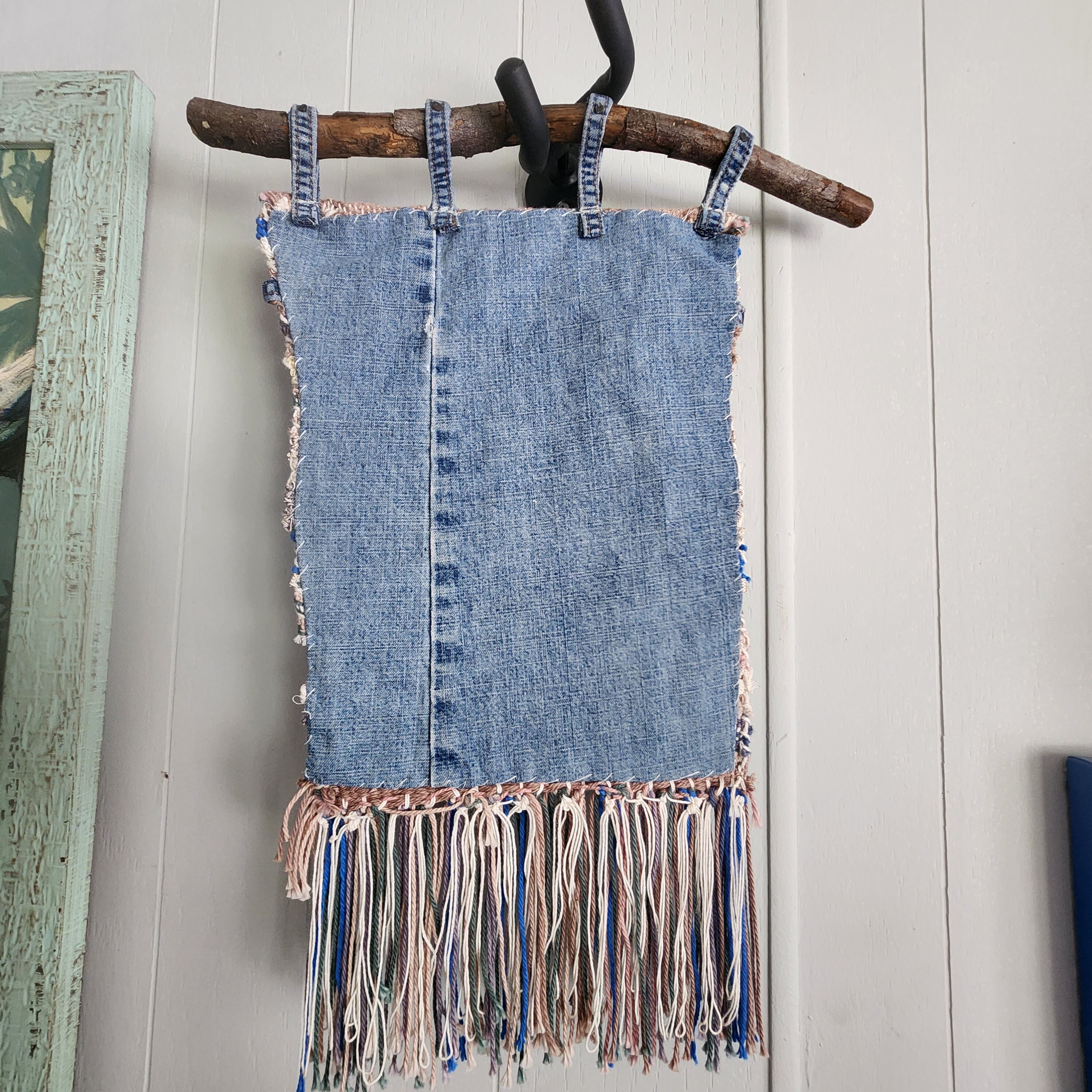 Dash of Denim. Wall Hanging With Upcycled Denim and Buttons. Boho ...