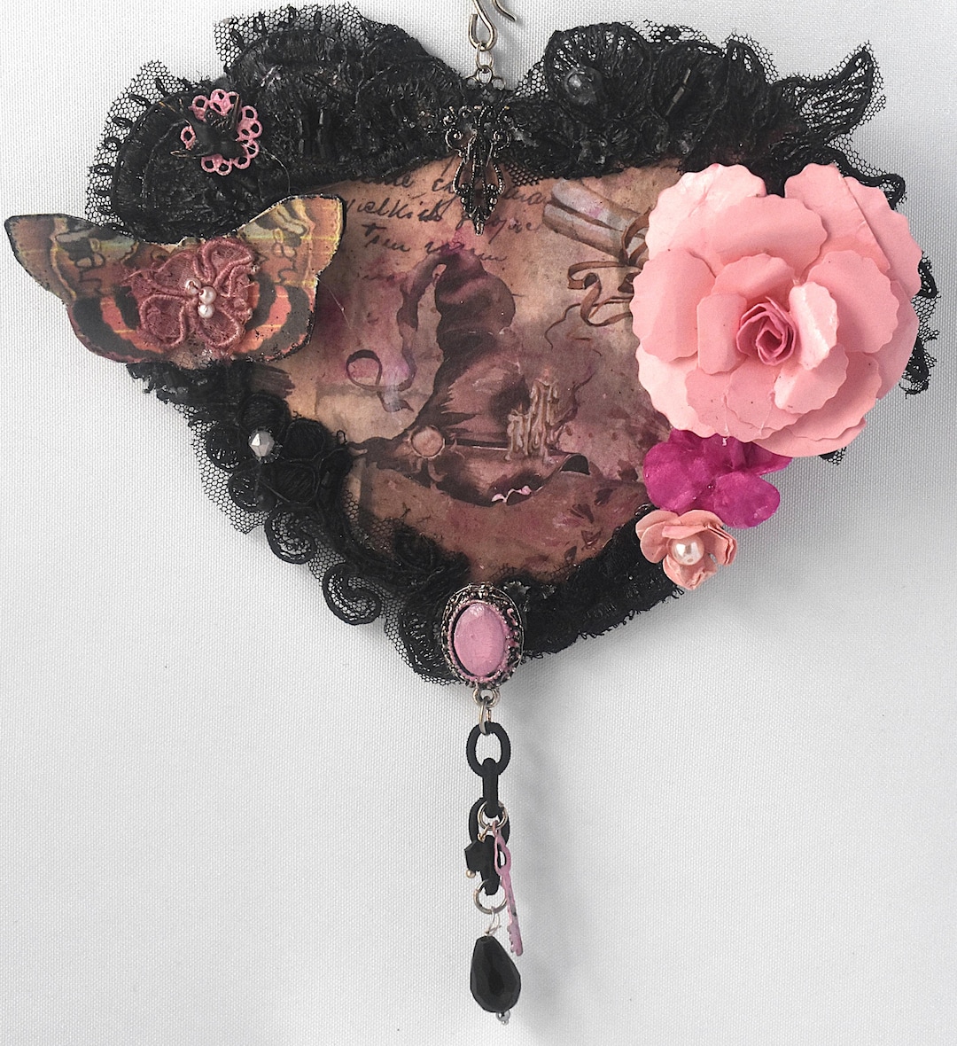 Pastel Goth Custom Wall Art -pink and Black, Romantic Vintage Style ...