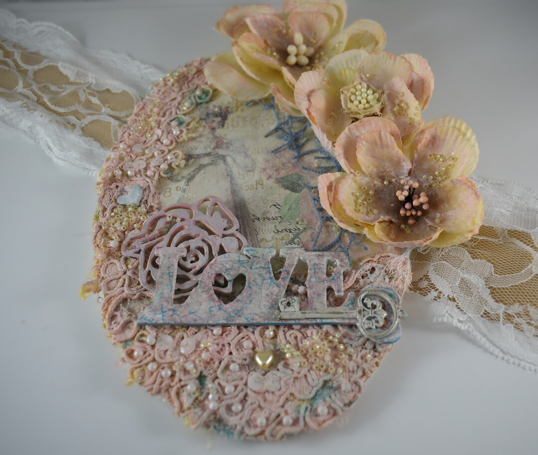 Romantic Handmade Wall Decor-love Light Pink and Blue One of a Kind ...