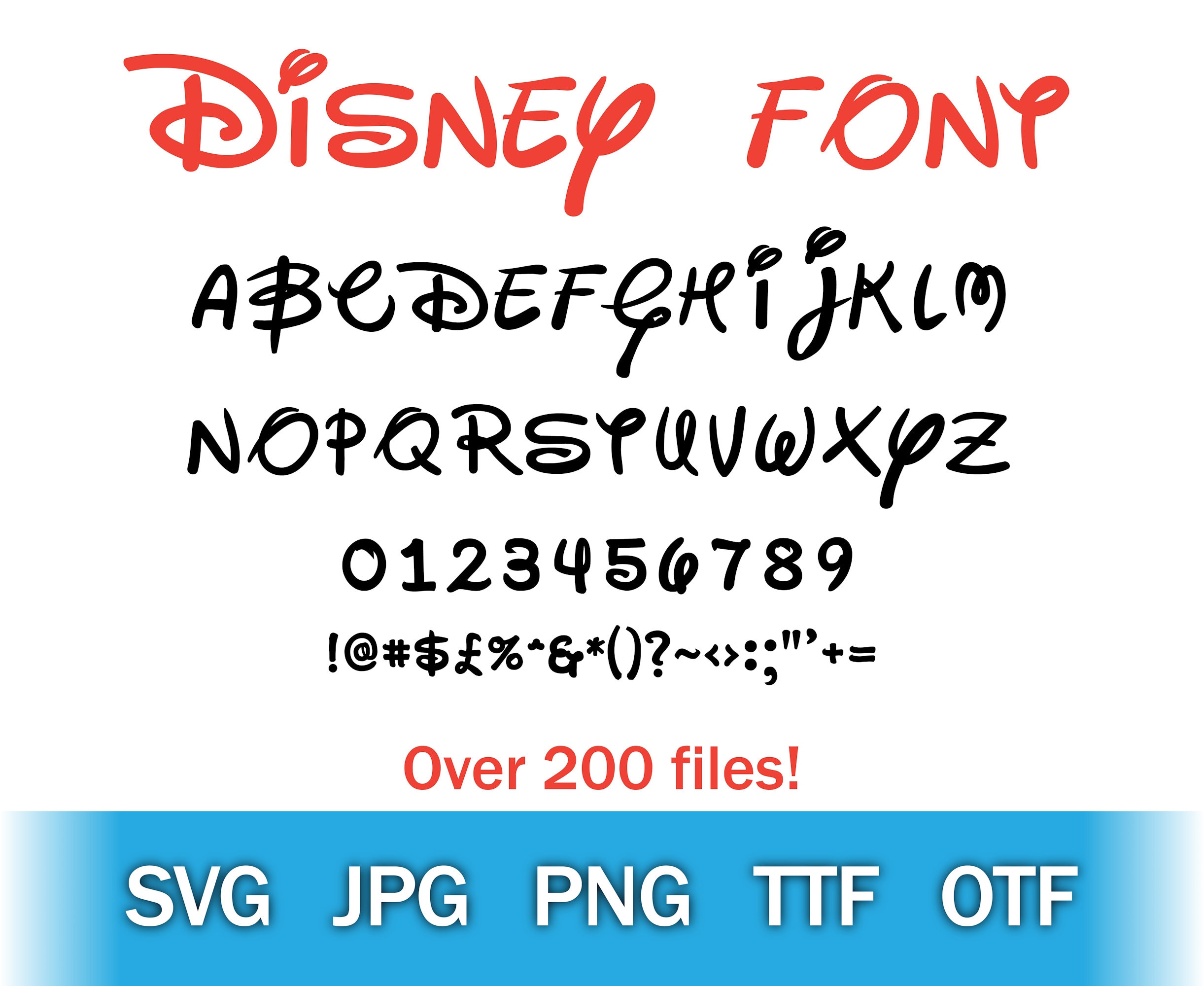 Magical Disney-inspired Font Bundle: Svg, Png, Jpg, Ttf, Otf for Cricut ...