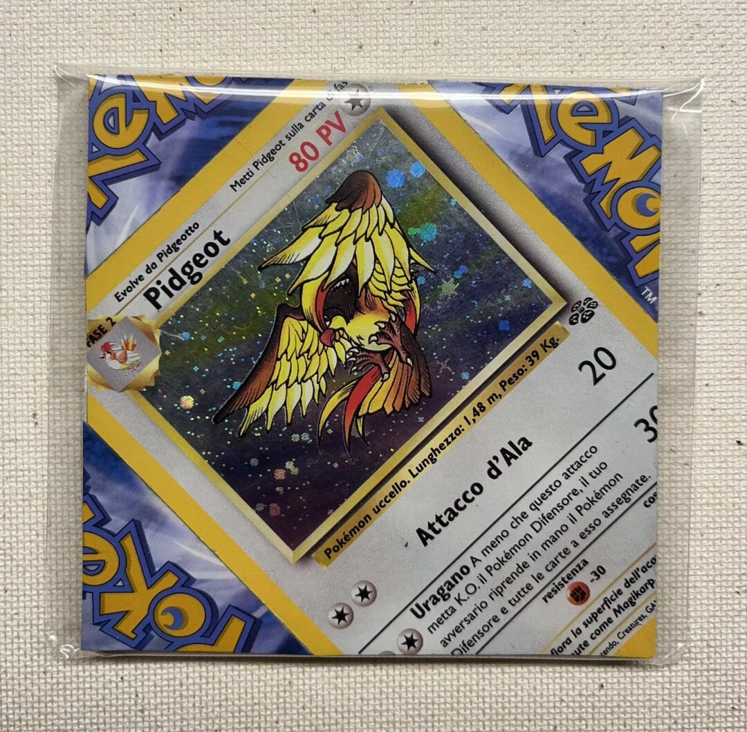 Pokémon Card Collage Fridge Magnet Vintage Italian Jungle Holo Pidgeot ...