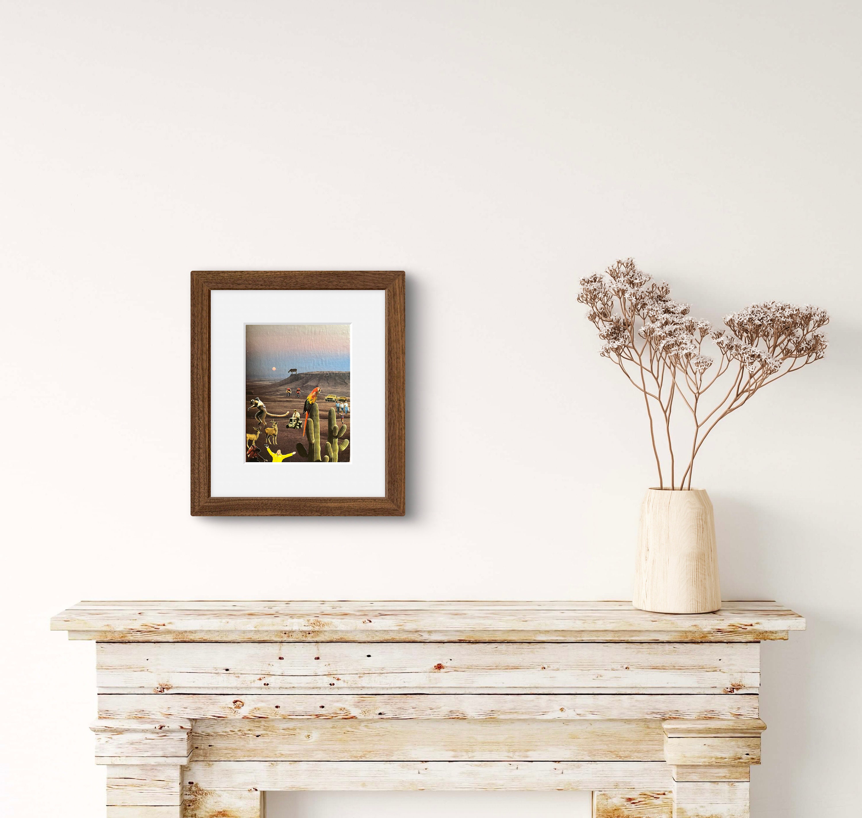 Handmade Analog Magazine Paper Collage human Exploration 6x8 Canvas ...