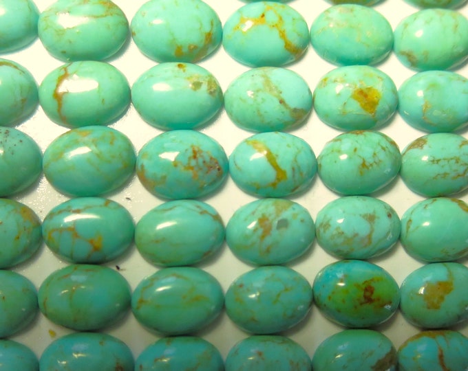 6x8 Kingman Turquoise Cabochons-light Blue/green With Matrix - Etsy