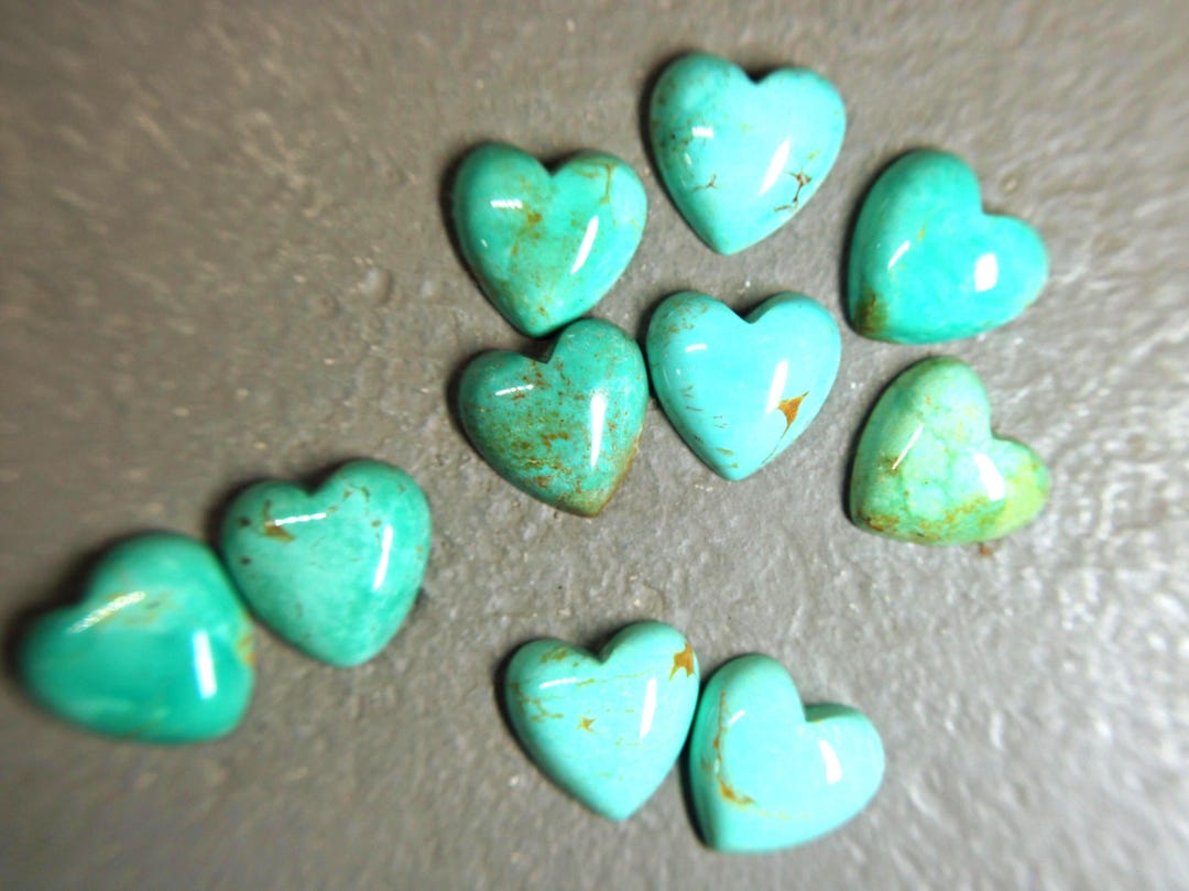 Chilean Turquoise Hearts--15 or 16mm - Etsy