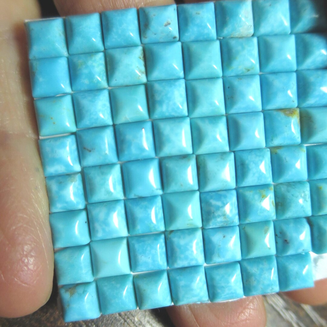 5mm Square Kingman Turquoise - Blue - Etsy