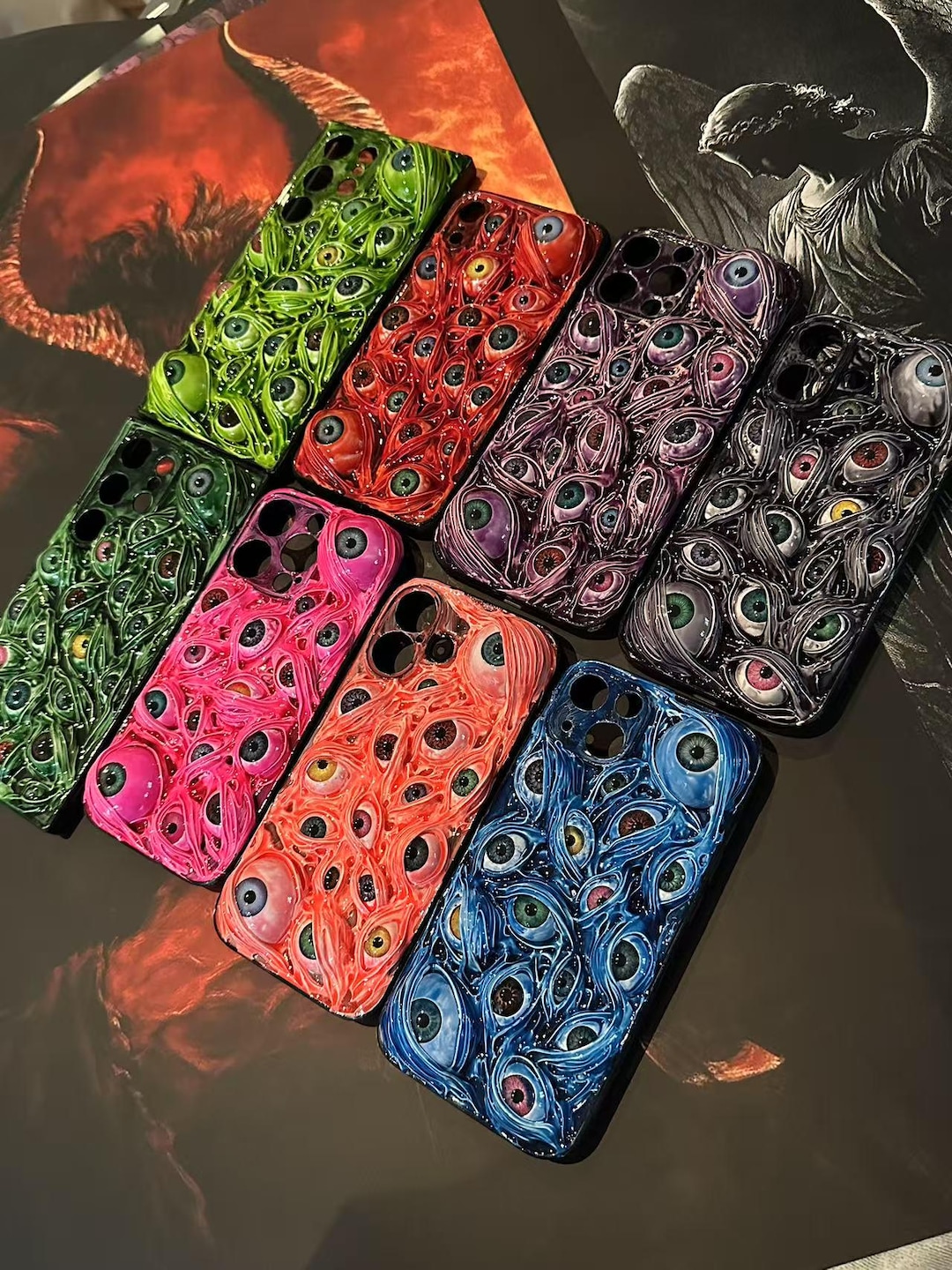 Eyeball Phone Case for iPhone & Samsung – 3D Horror Resin Phone Case ...