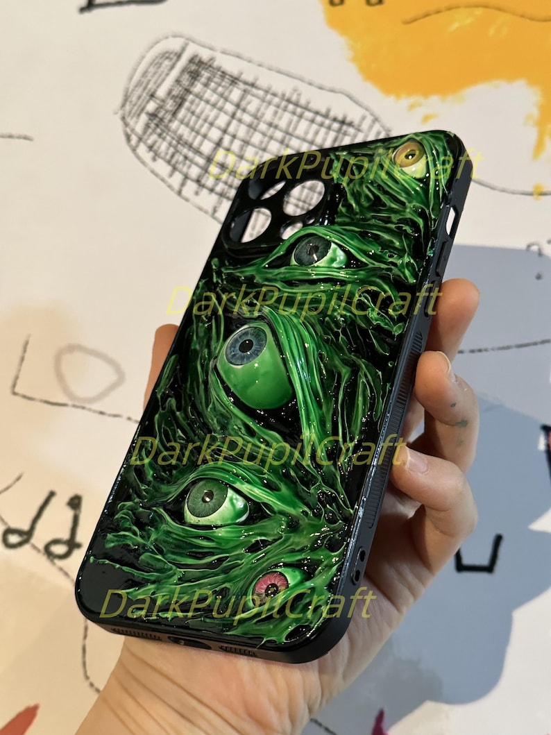 Handmade 3D Veined Texture Gothic Phone Case With Eyeballs, Weird Core ...
