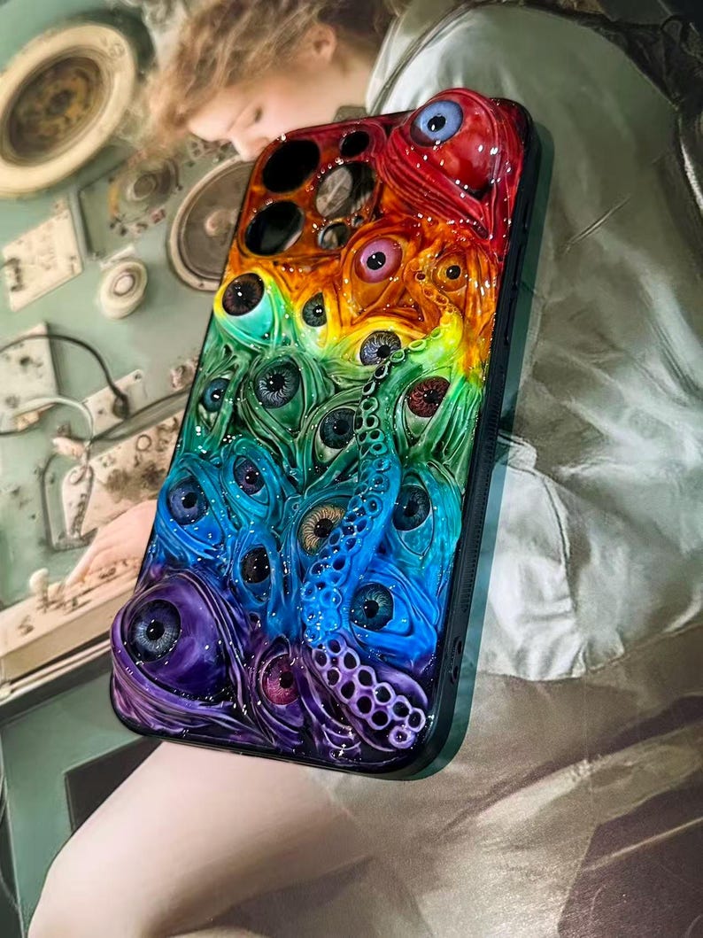 Eyeball Phone Case 3D Horror Gothic Case, Weird Junk Aesthetic Creepy ...