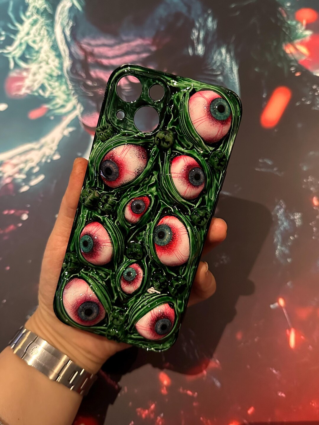 Creepy 3D Eye & Teeth Phone Case: Horror Iphone, Galaxy, Pixel Case - Etsy