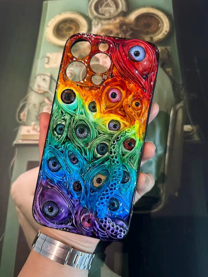 Eyeball Phone Case 3D Horror Gothic Case, Weird Junk Aesthetic Creepy ...
