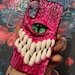 Custom Creepy Teeth & Gothic Purple Eye Phone Case, Halloween Party ...