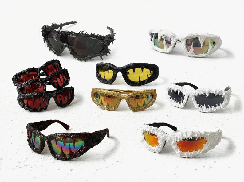 Eyeball Weird Sunglasses, Handmade Gothic Rave Mask Glasses, Surreal ...