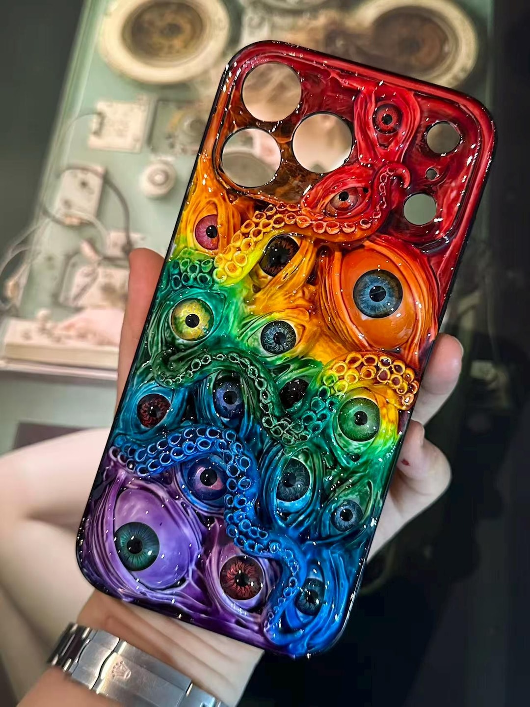Eyeball Phone Case 3D Horror Gothic Case, Weird Junk Aesthetic Creepy ...