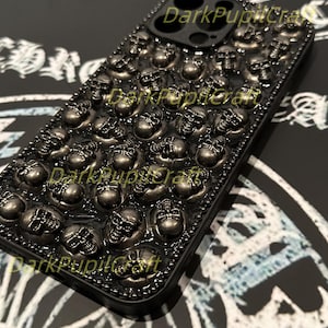 Y2K Gothic Punk Crossbones Skull Aesthetic Phone Case, 16 15 14 12 Mini ...