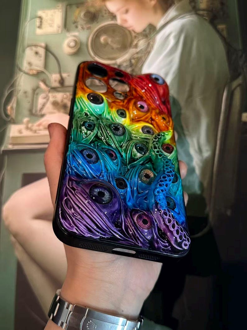 Eyeball Phone Case 3D Horror Gothic Case, Weird Junk Aesthetic Creepy ...