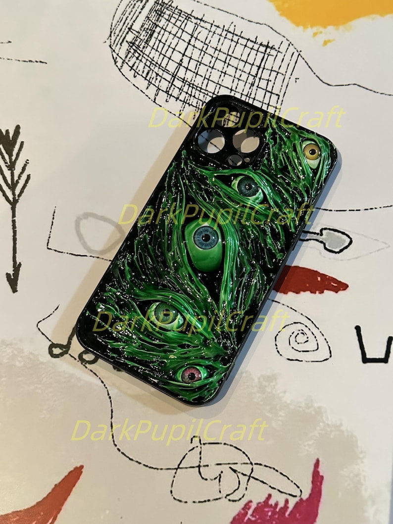 Handmade 3D Veined Texture Gothic Phone Case With Eyeballs, Weird Core ...