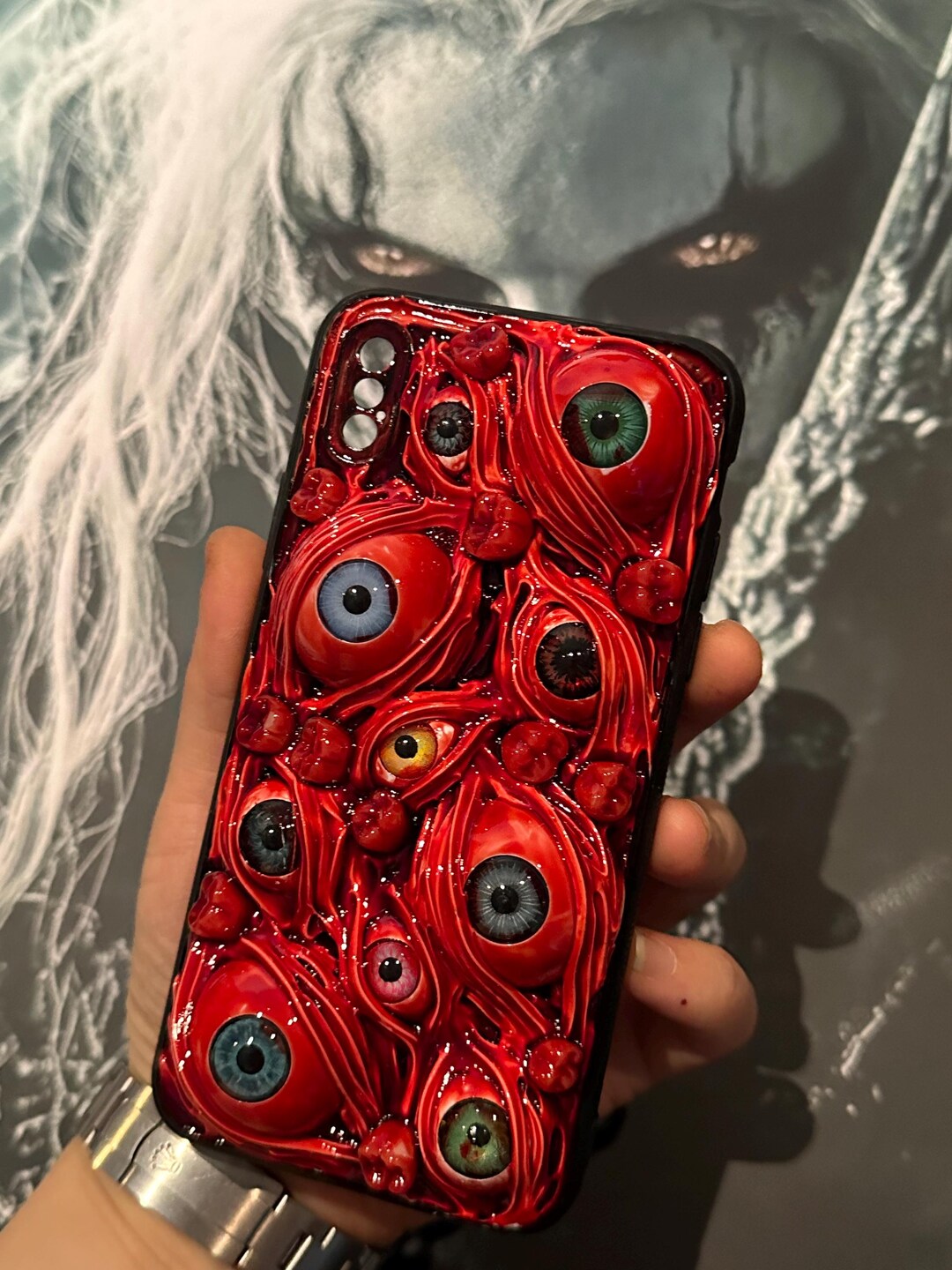 Horrible Blood Human Eyes & Teeth Phone Case| 16 15 14 12 Mini 11 SE 8 ...