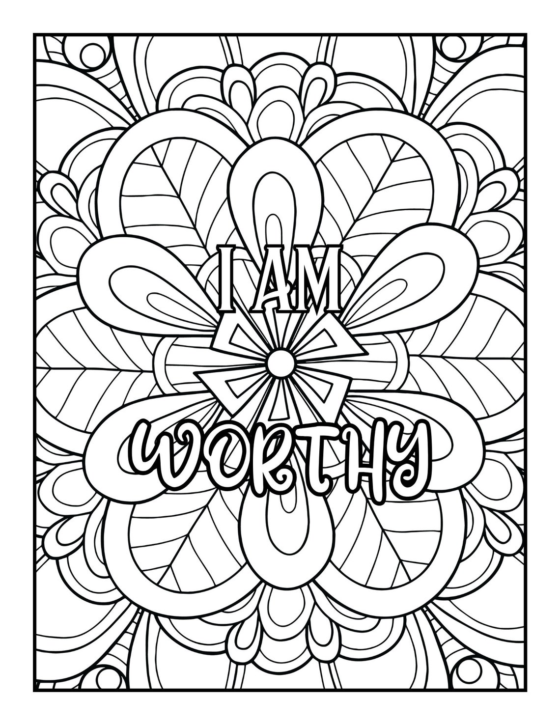 Positive Self-affirmation Coloring Book - Etsy