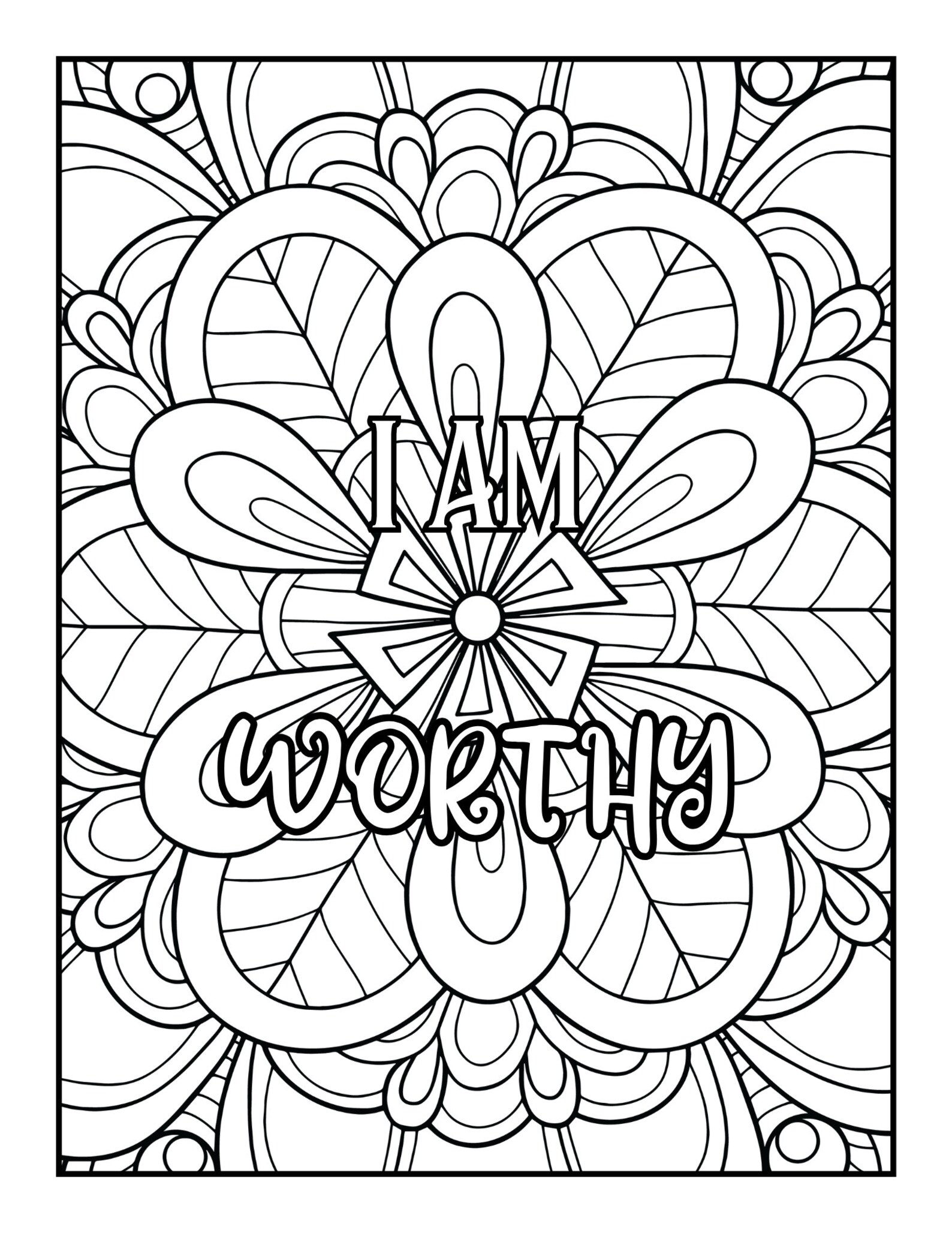 Positive Self-affirmation Coloring Book - Etsy