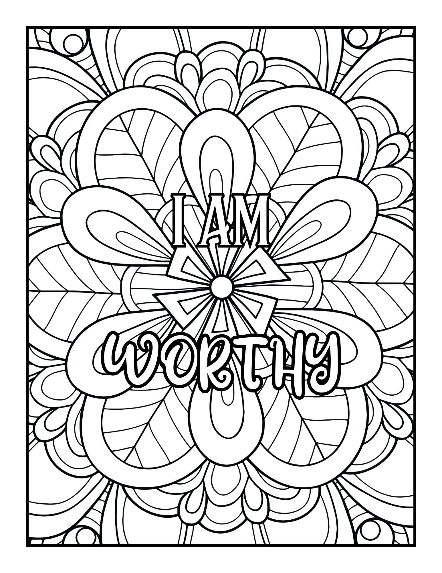 Positive Self-affirmation Coloring Book - Etsy