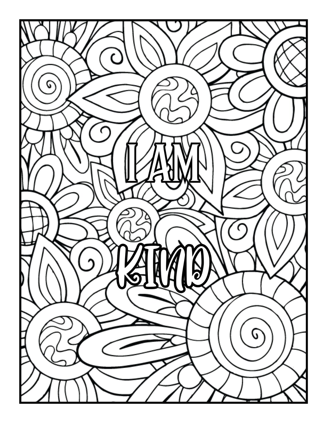 Positive Self-affirmation Coloring Book - Etsy