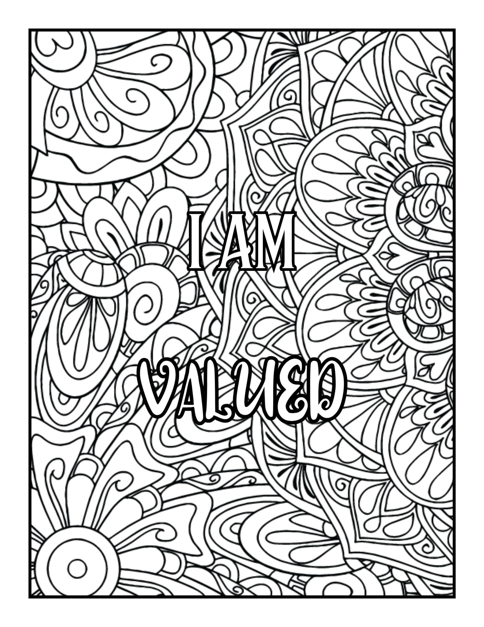 Positive Self-affirmation Coloring Book - Etsy