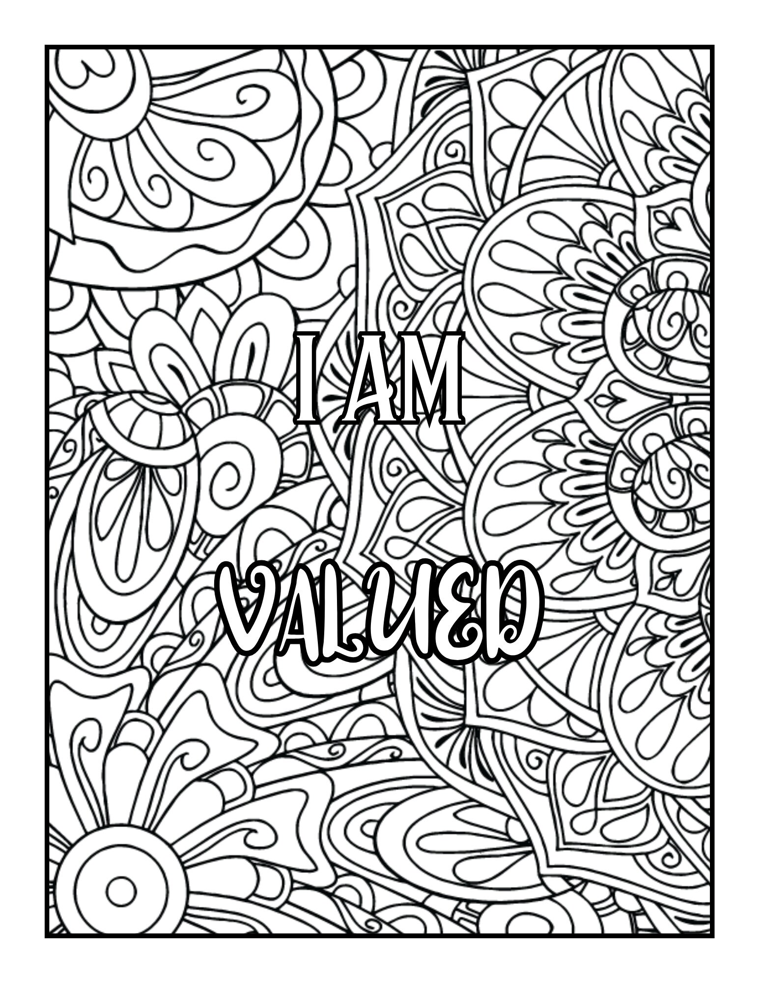 Positive Self-affirmation Coloring Book - Etsy
