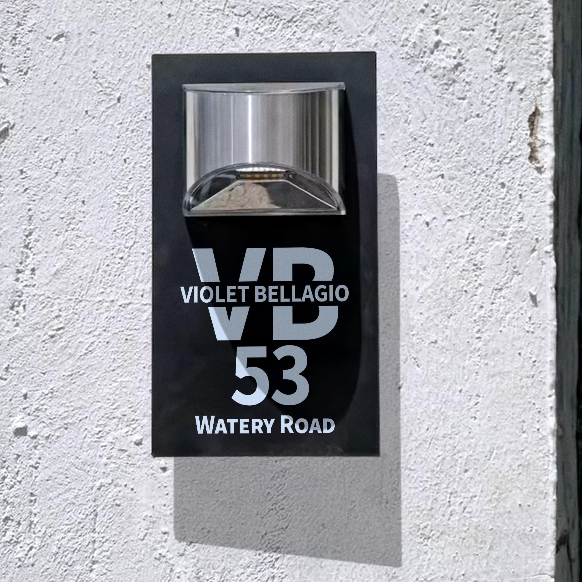 Stunning Black House Sign With Solar Light Acrylic Marble Property ...