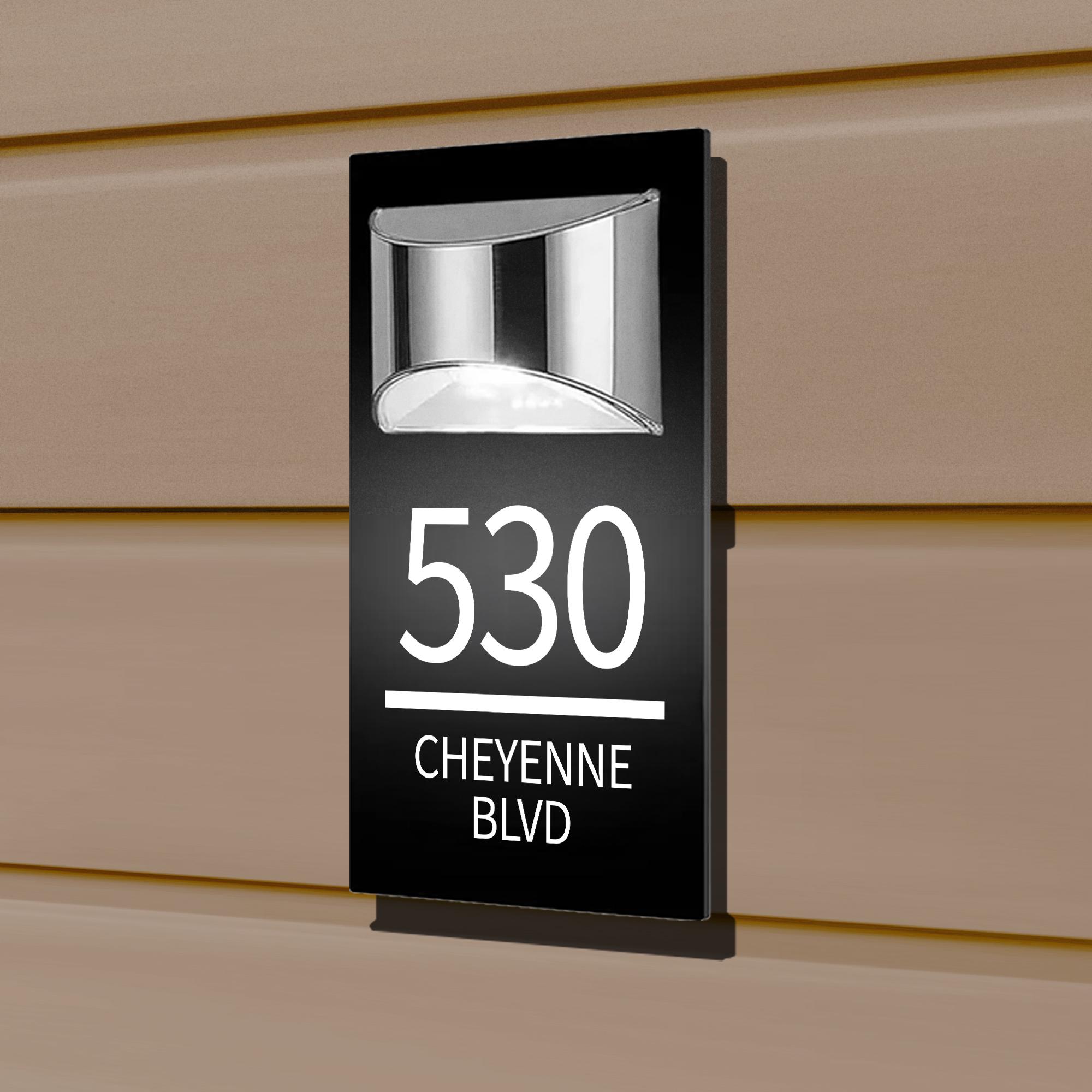 Custom Solar LED Address Sign, Lighted House Number Plaque ...
