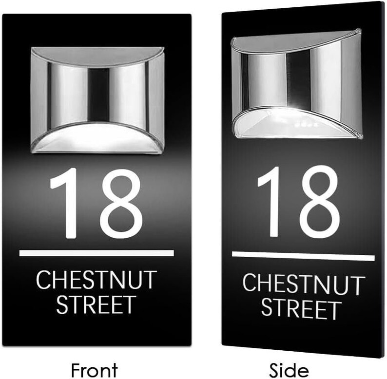 Illuminated Solar Light House Number Plaque for Personalized Door Sign ...