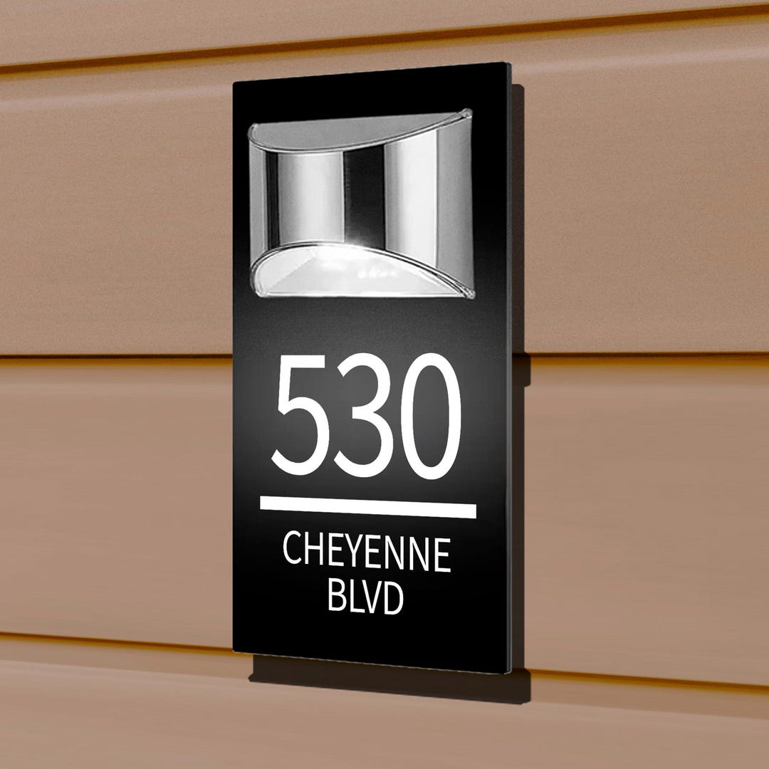 Solar-powered House Number Light Sign – Personalized LED Address Plaque ...