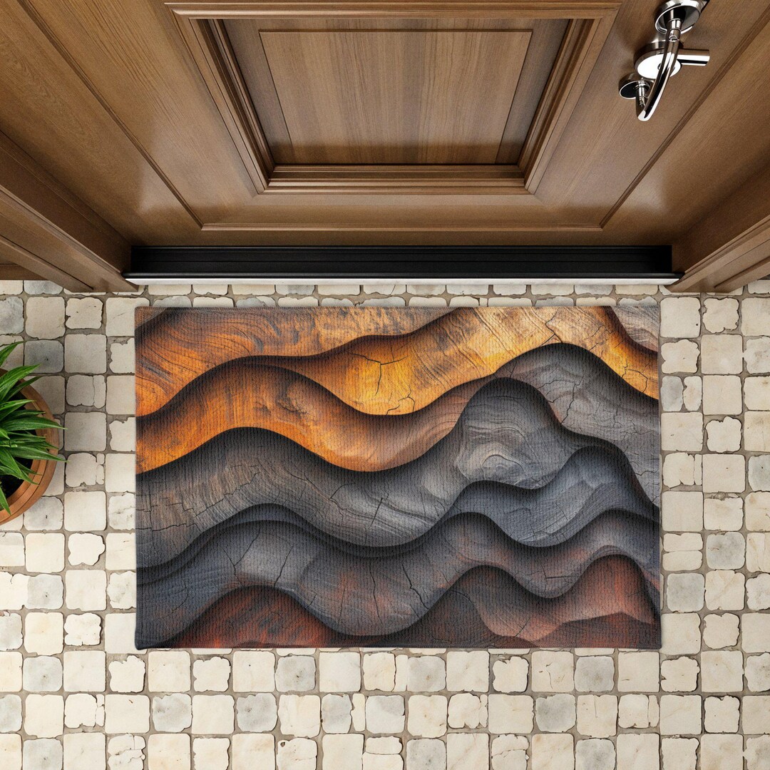 Woodgrain Print Door Mat Indoor Entrance Mat, Anti-slip Doormat, for ...