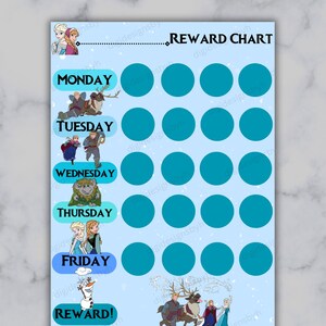 Frozen Reward Chart Kids Frozen Reward Chart Kids Reward Chart ...