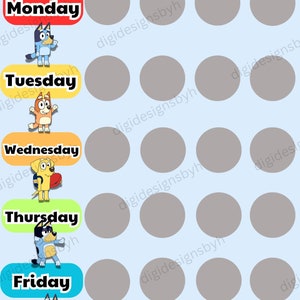 Bluey Reward Chart Printable Chart Kids Reward Chart Kids Printable ...