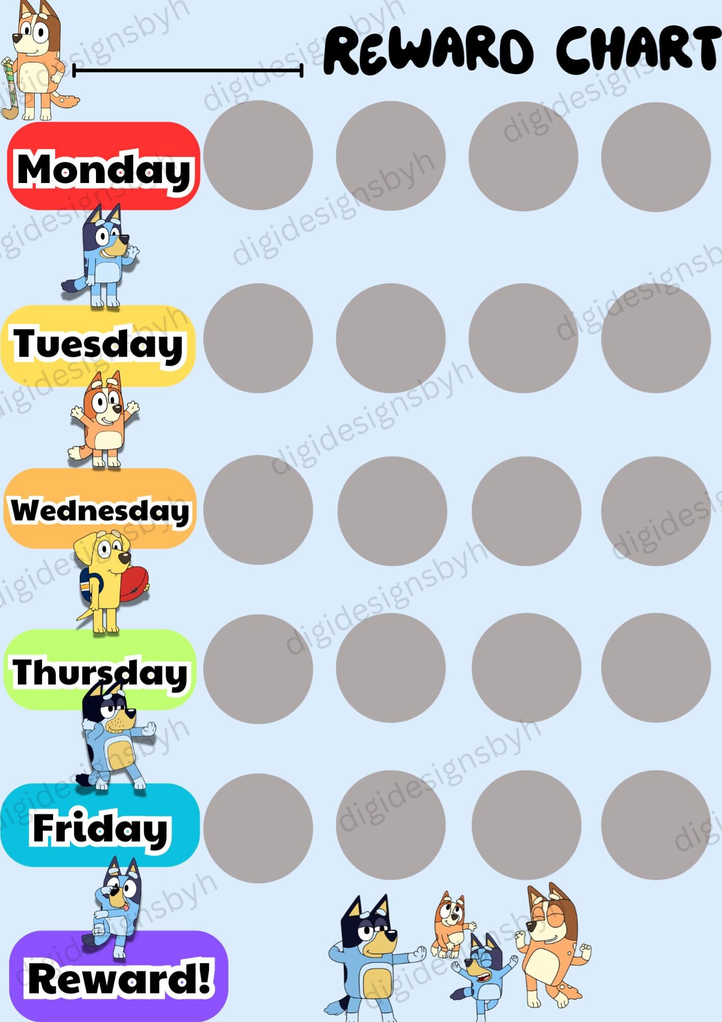 Bluey Reward Chart Printable Chart Kids Reward Chart Kids Printable ...