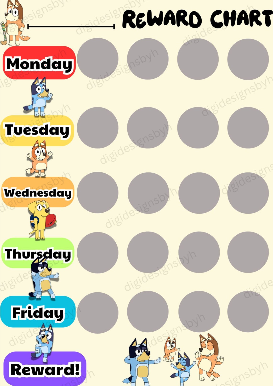 Bluey Reward Chart Printable Chart Kids Reward Chart Kids Printable ...