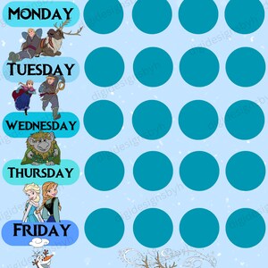 Frozen Reward Chart Kids Frozen Reward Chart Kids Reward Chart ...