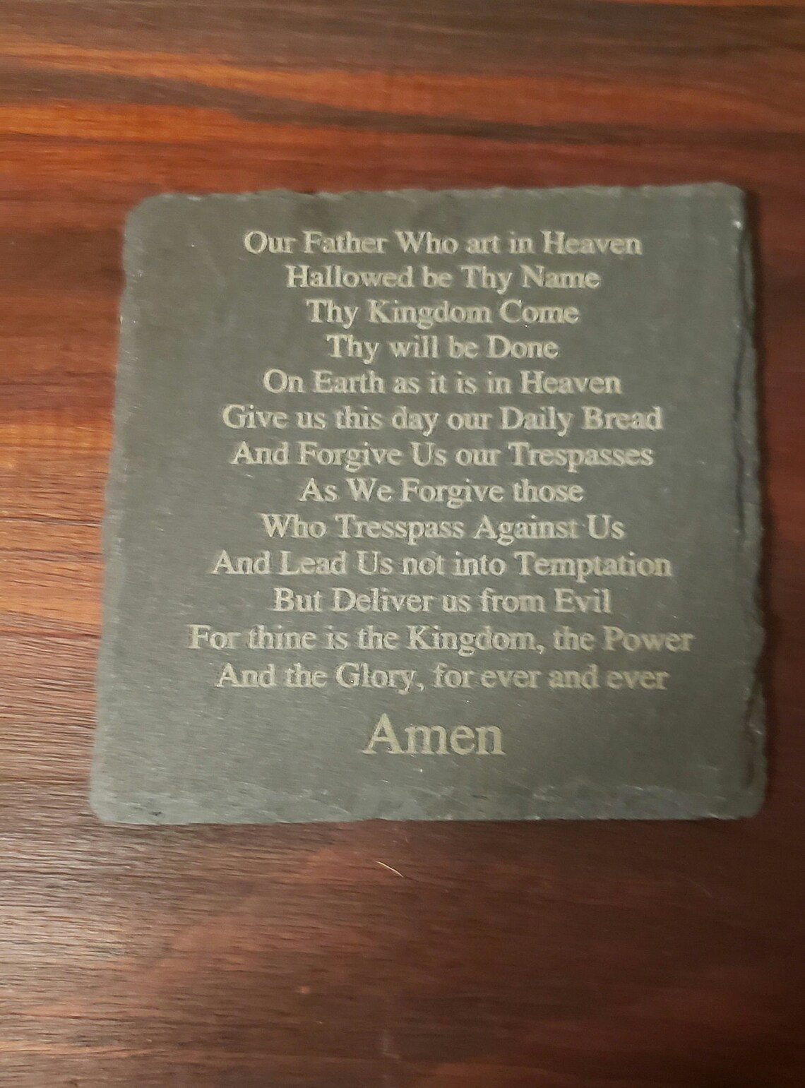 The Lord's Prayer Slate Coaster. - Etsy