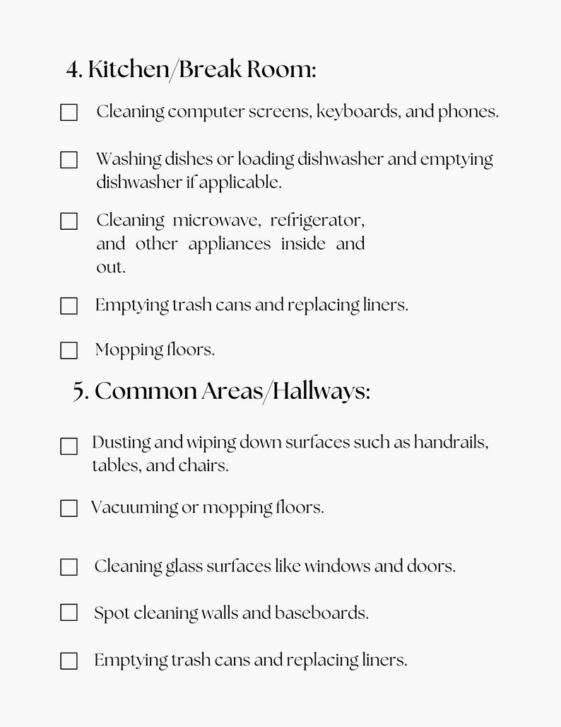 Editable Commercial Cleaning Checklist | Customize on Canva for Free ...