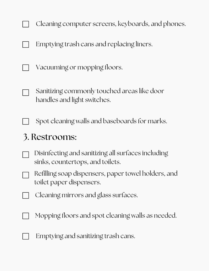 Editable Commercial Cleaning Checklist | Customize on Canva for Free ...