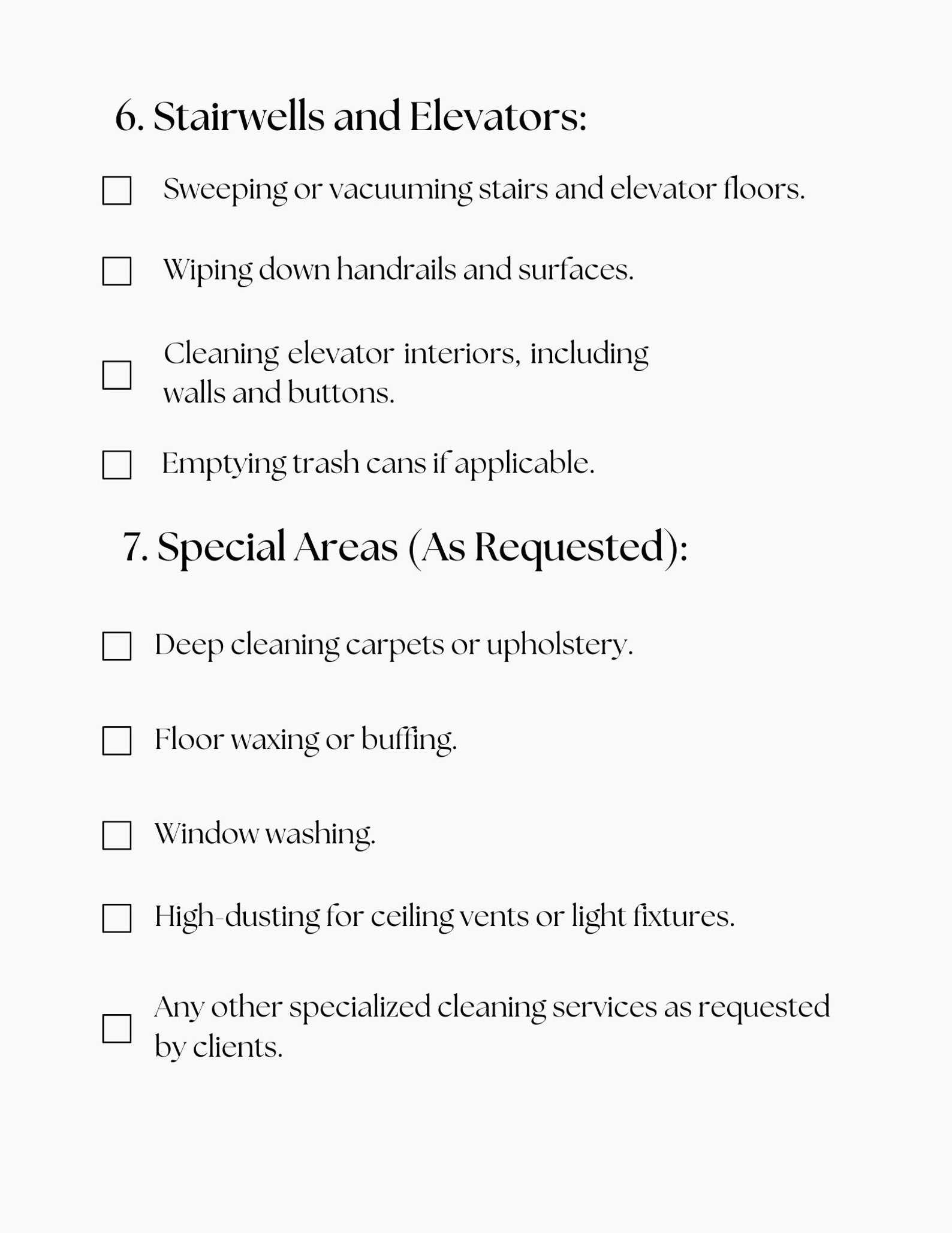 Editable Commercial Cleaning Checklist | Customize on Canva for Free ...
