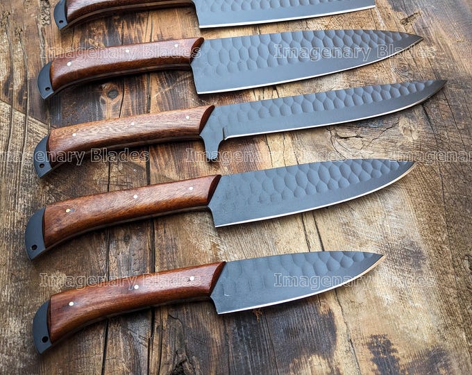 Chef Knives Set 5 Pcs Custom Handmade Kitchen Knives Set Full Tang ...
