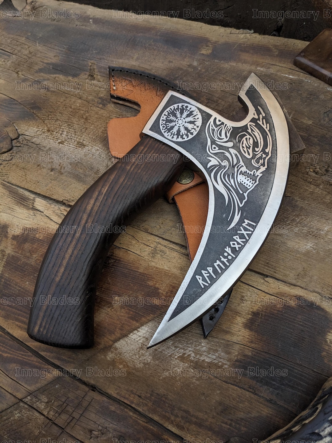 Custom Viking Pizza Cutter Axe With Sheath Hand Forged Pizza Axe Black ...