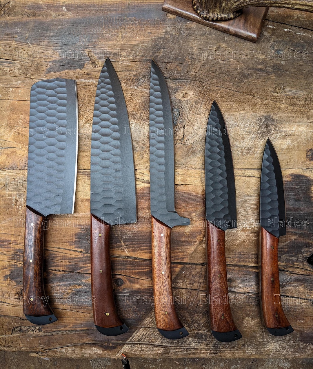 Chef Knives Set 5 Pcs Custom Handmade Kitchen Knives Set Full Tang ...